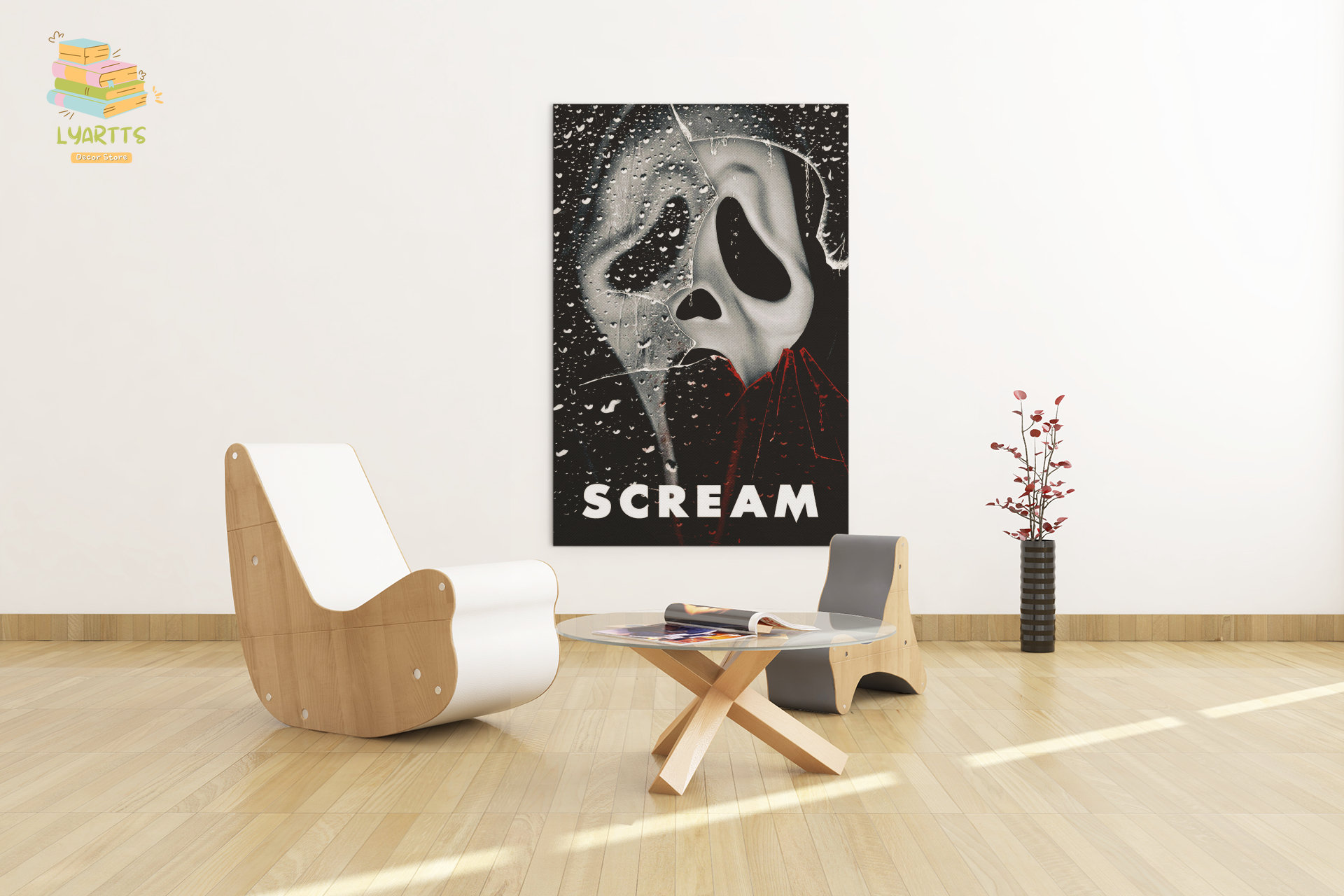 Scream Film Horror Movie Framed Canvas, Unframed Poster, Ghostface ...