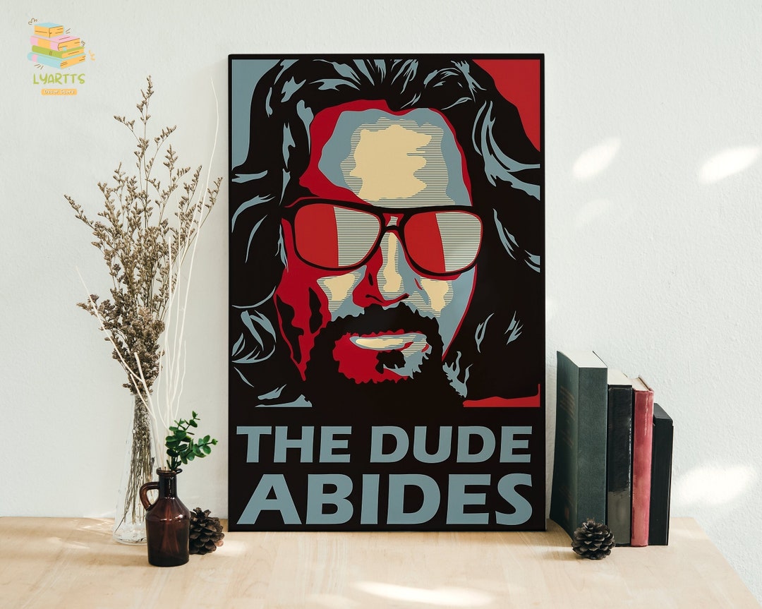 The Dude Abides Man Vintage Framed Canvas, Unframed Poster, the Big ...