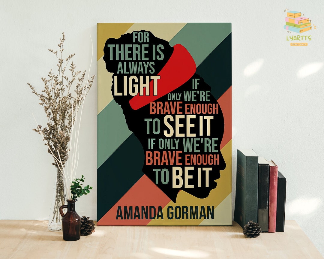 The Hill We Climb Amanda Gorman Inauguration Poem Vintage Framed Canvas ...