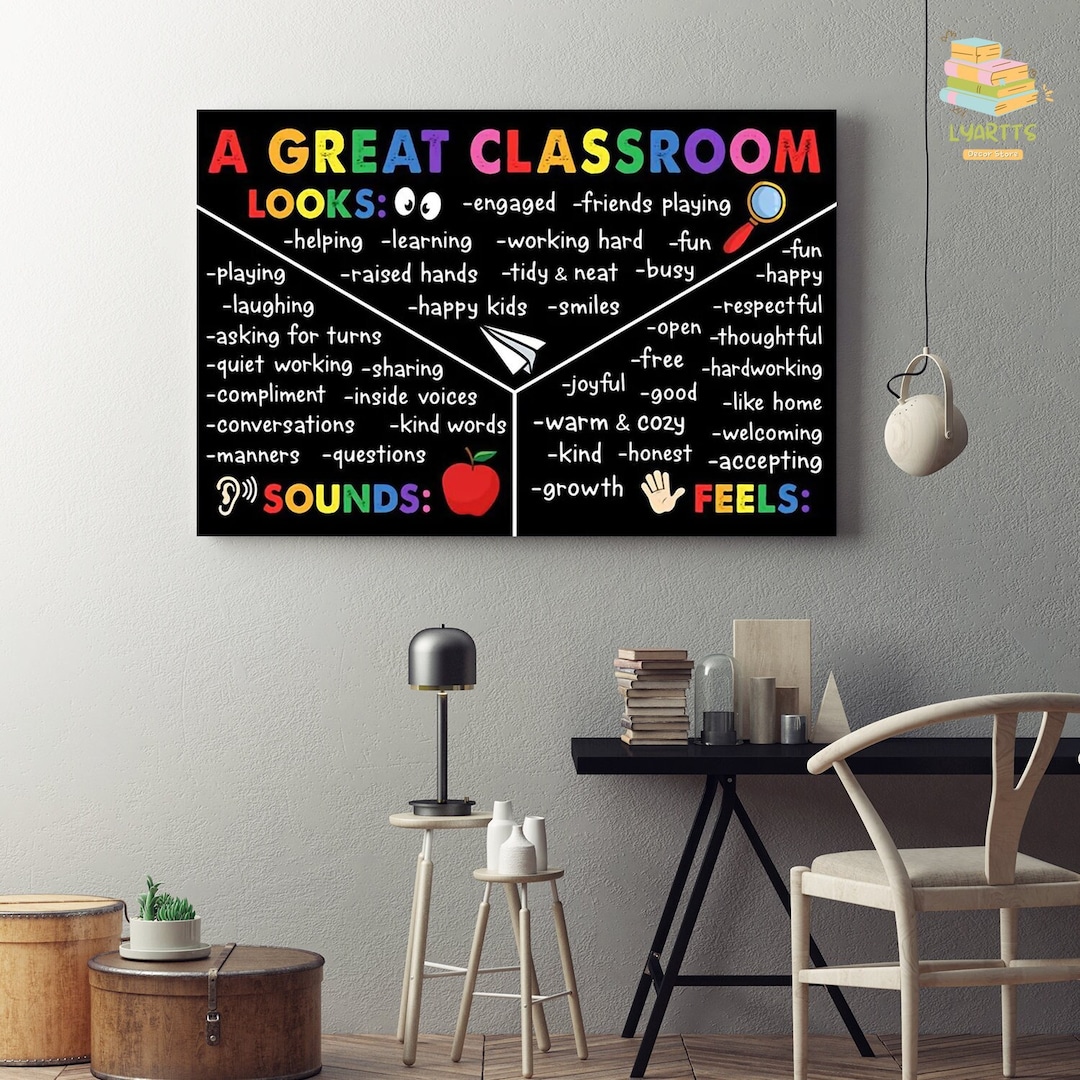 A Great Classroom Looks Sounds and Feels Framed Canvas, Unframed Poster ...