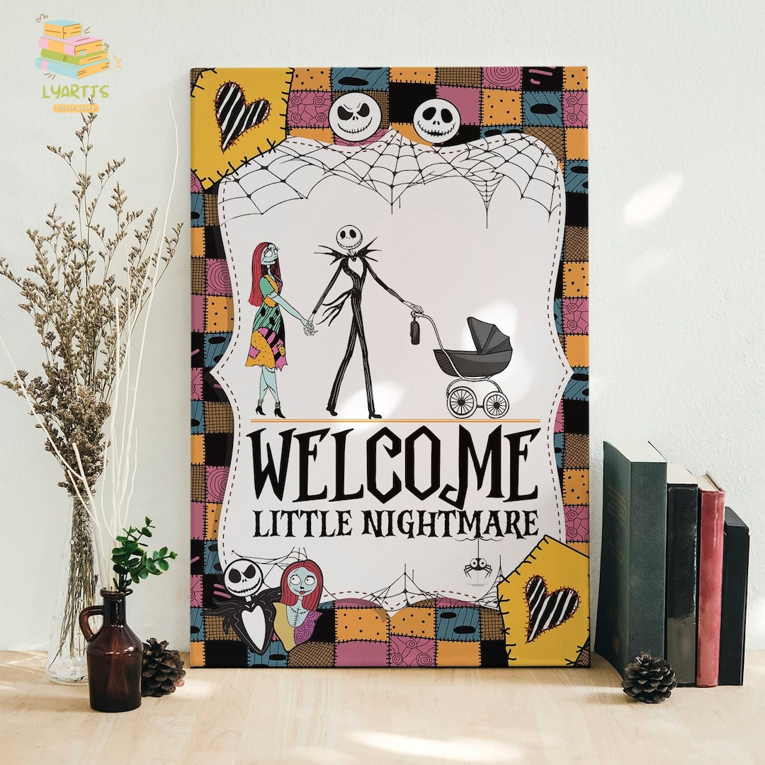 Welcome Little Nightmare Baby Halloween Framed Canvas, Unframed Poster ...
