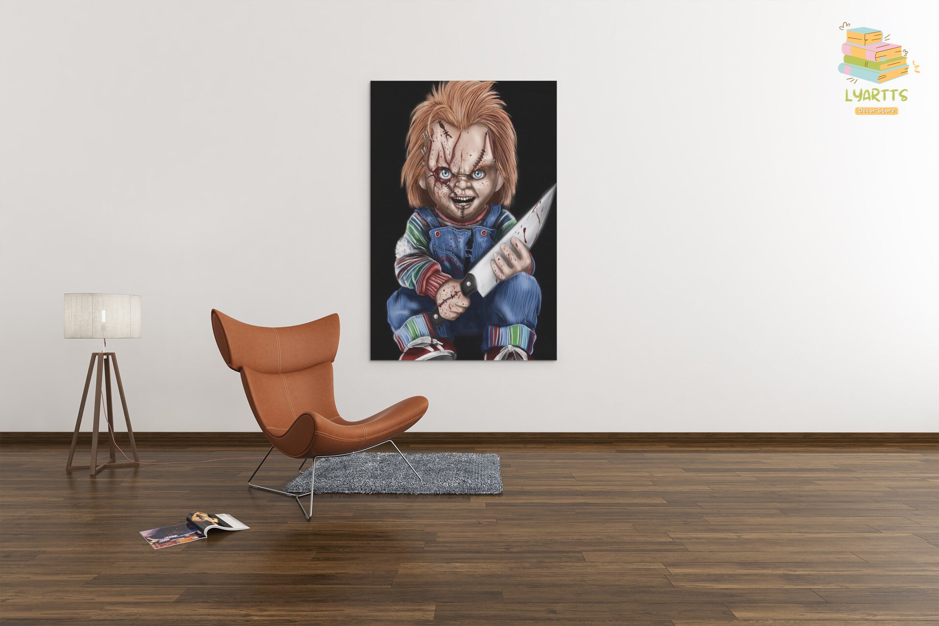 Chucky Cartoon Horror Framed Canvas, Unframed Poster, Chucky Poster ...