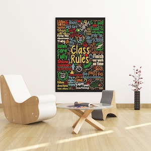 Class Rules Back to School Gift for Teacher Framed Canvas, Unframed ...