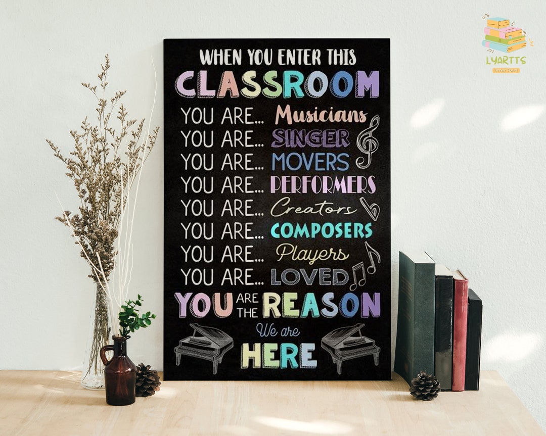 When You Enter This Classroom Framed Canvas, Unframed Poster, Back to ...
