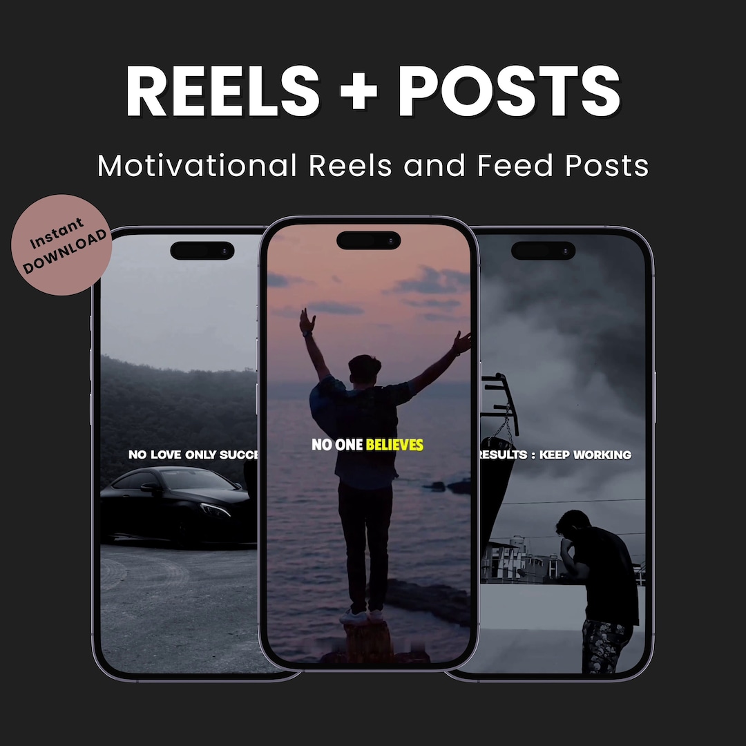 600 Motivational Reels Bundle Instant Downloads, Viral Reels, and Reels Template - Etsy