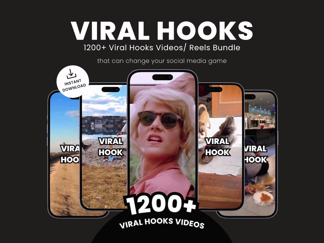 1200 Viral Hook Clips Bundle Trending Video Hooks for Instant Engagement Attention-grabbing ...