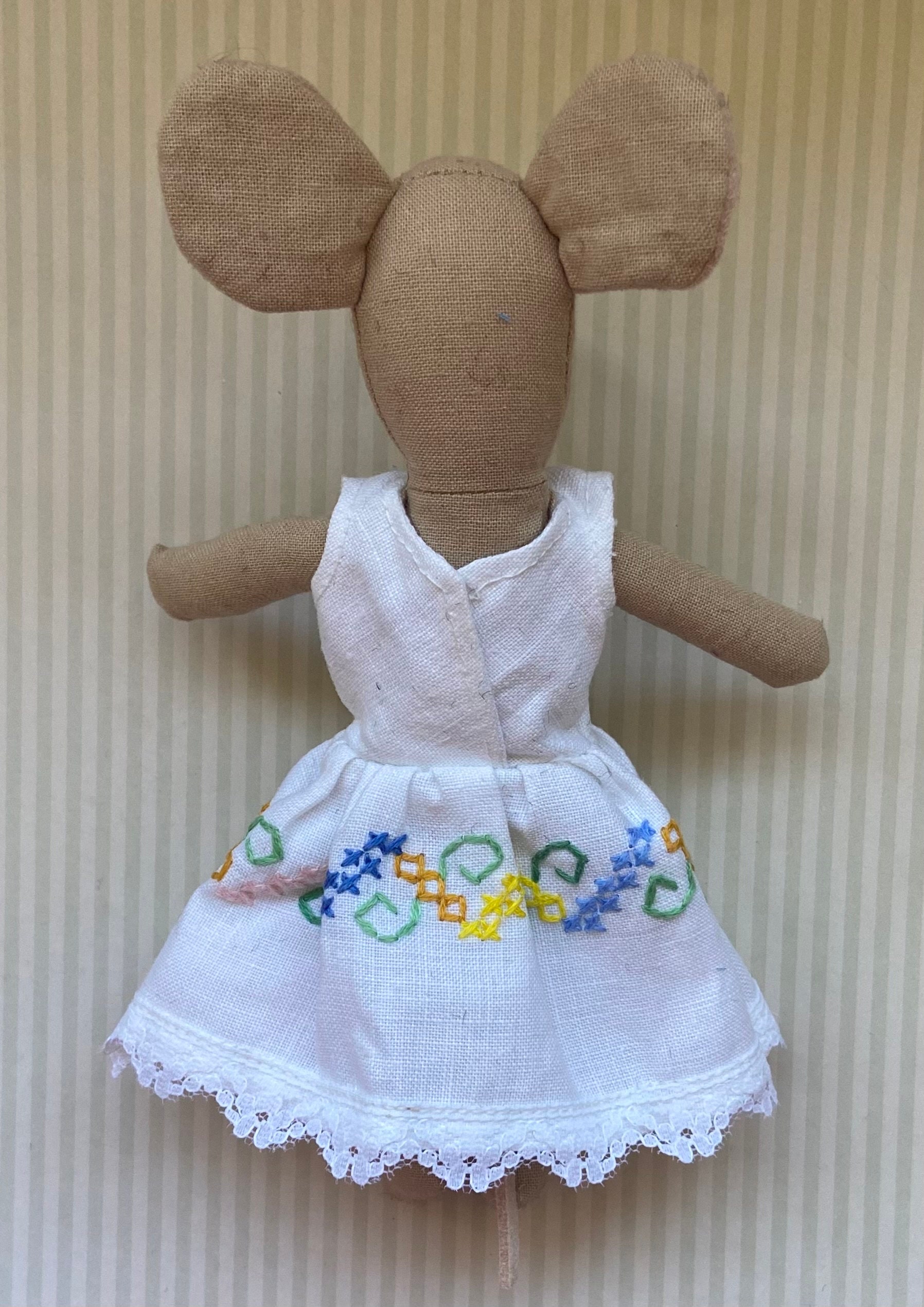 Maileg Mouse Handmade Linen Summer Dress Made From Vintage Embroided ...