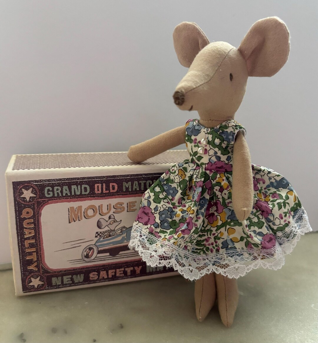 Maileg Mouse Handmade Liberty Print Fabric Floral Dress . - Etsy