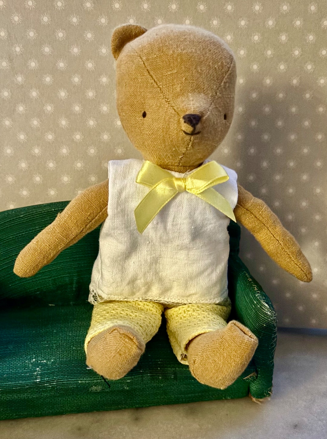 Maileg Teddy Handmade Clothing Set, Little Blouse and Yellow Waffle ...