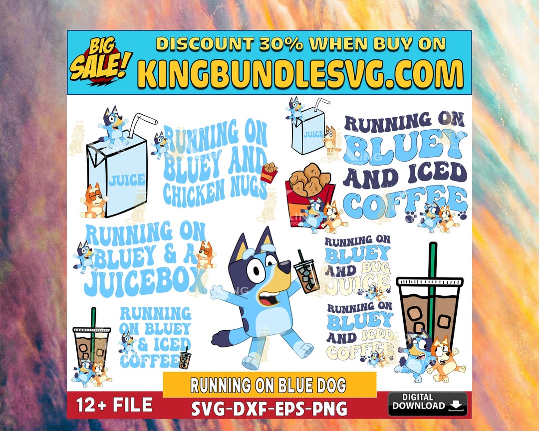 12 File Running on Bluey Dog SVG Mega Bundle Bluey Svg Eps - Etsy