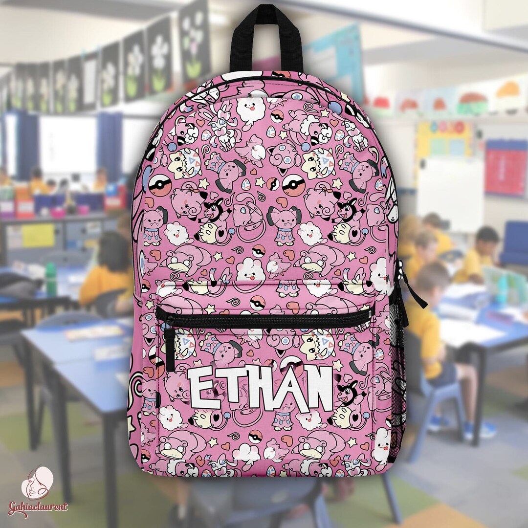 PKM Fairy Type Backpack Jigglypuff School Backpack Anime School Bag ...