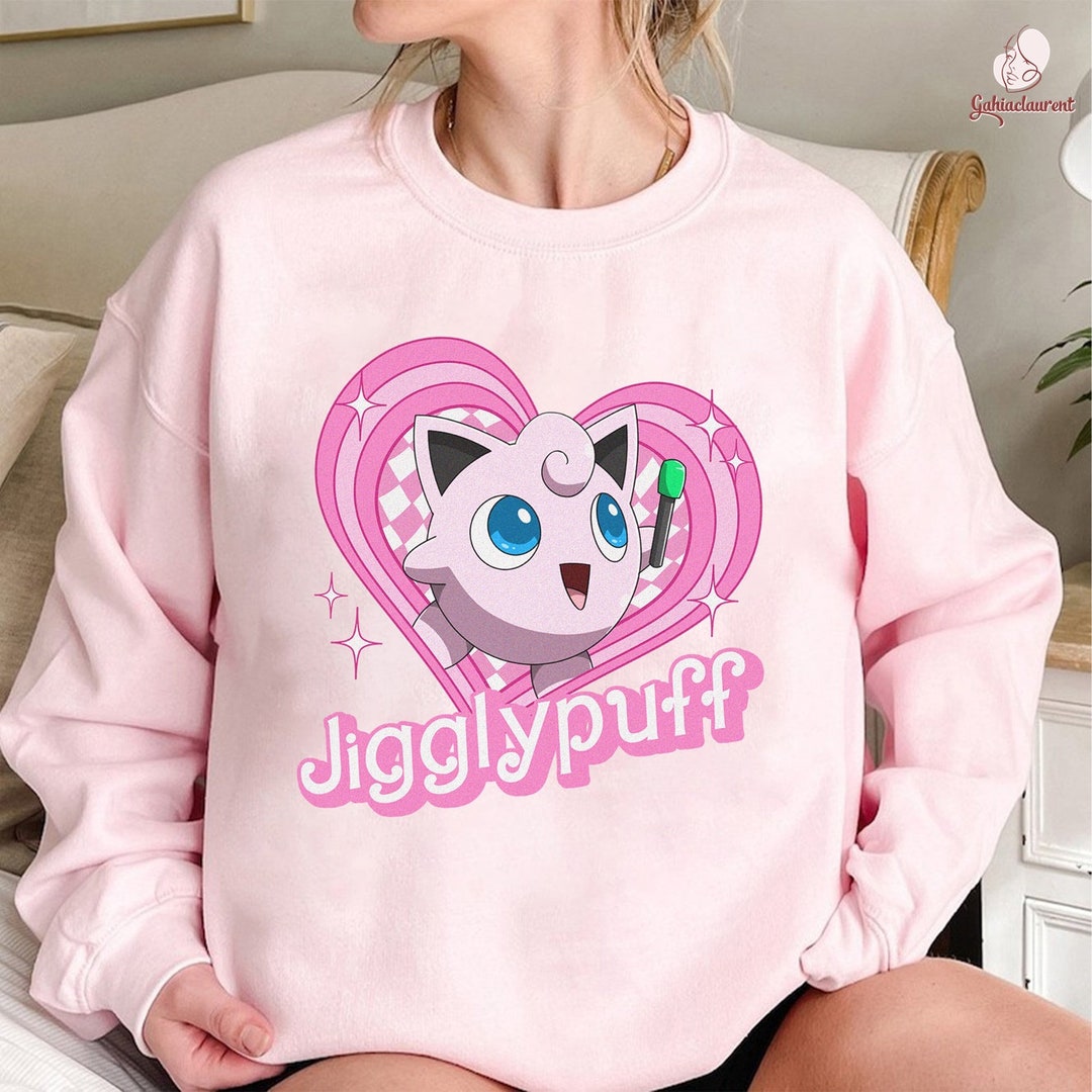 PKM Jigglypuff Pink Doll Heart Style Shirt Jigglypuff Sweatshirt Pocket ...