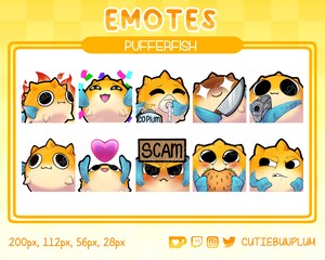 Kawaii Goldfish Chibi Fish Emotes for Streaming Twitch, Discord ...