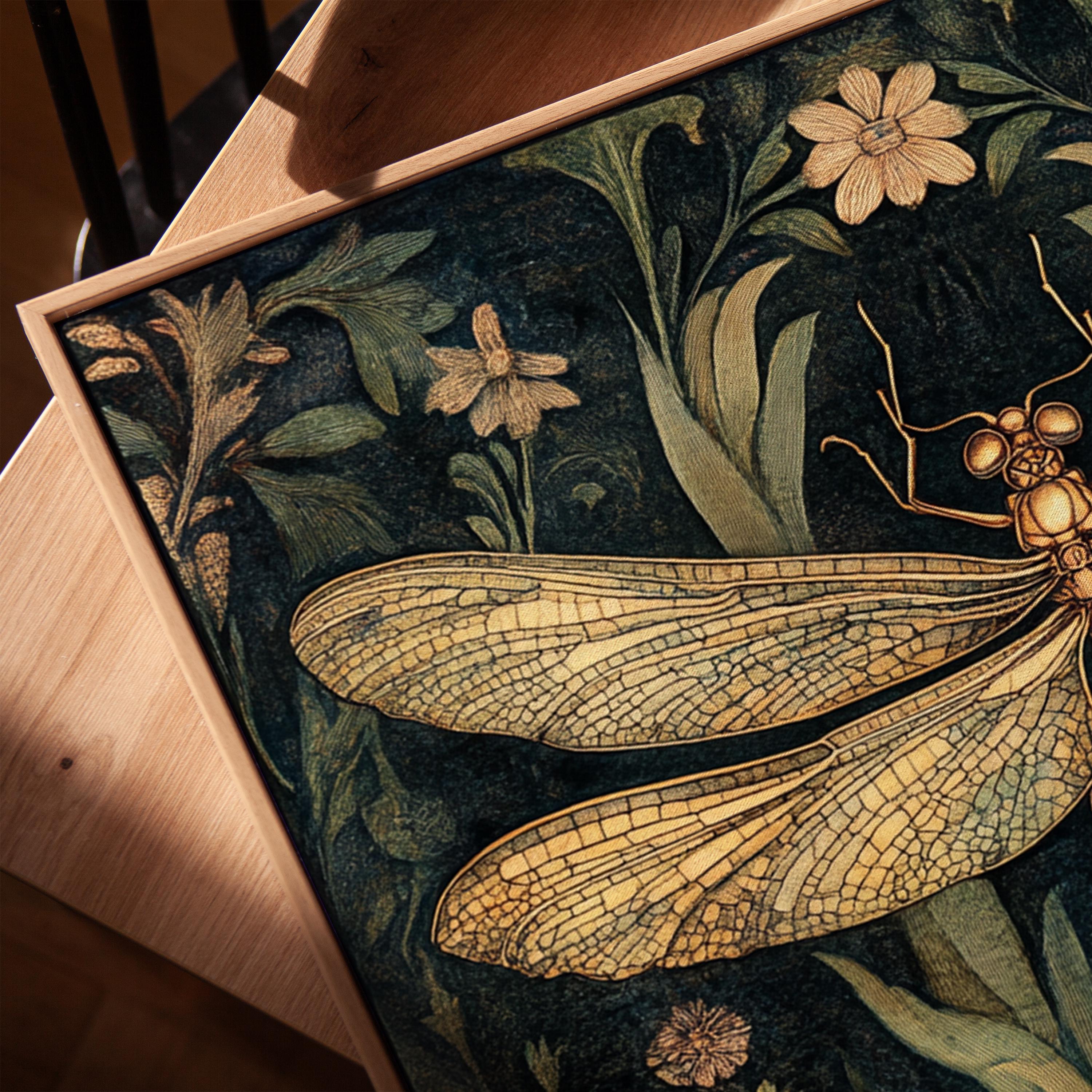 William Morris Dragonfly Wall Art, Vintage Insect Poster, Nature ...