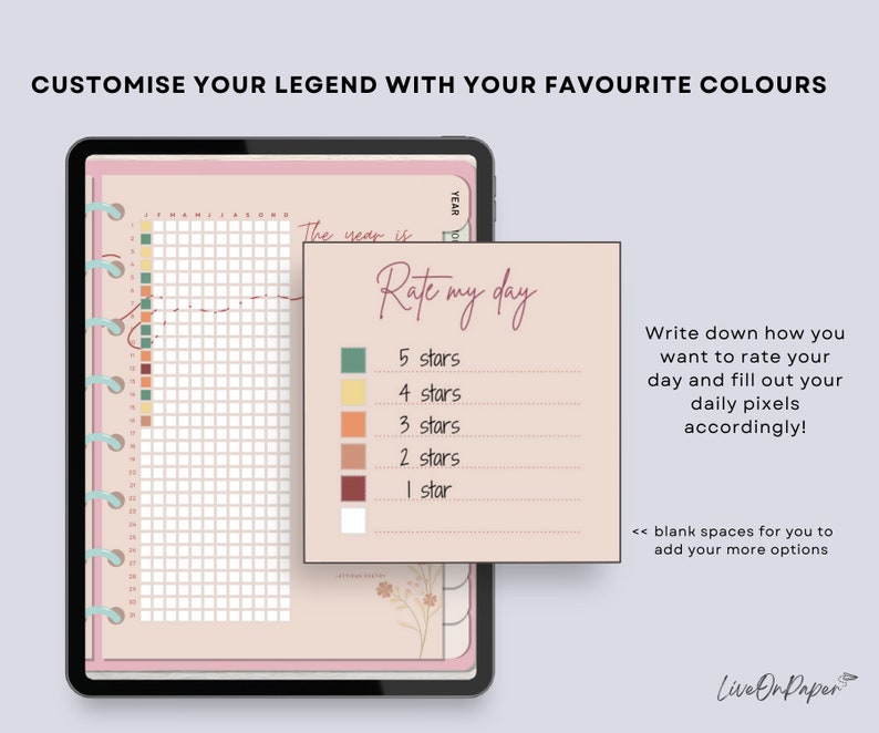 Digital Pixel Journal, A Year in Pixels, Colour Planner, Color Diary ...