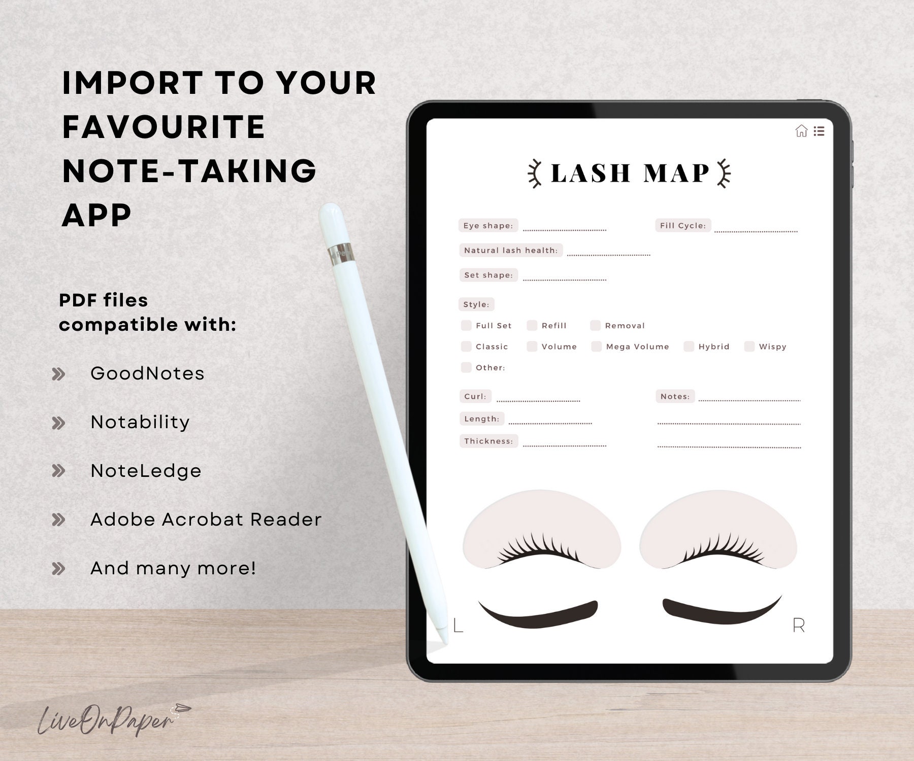 Lash Client Record Book, Beauty Record Keeping, Digital Lash Tech ...