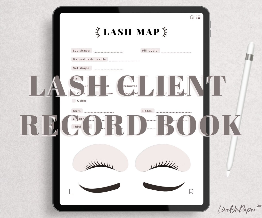 Lash Client Record Book Beauty Record Keeping Digital Lash - Etsy