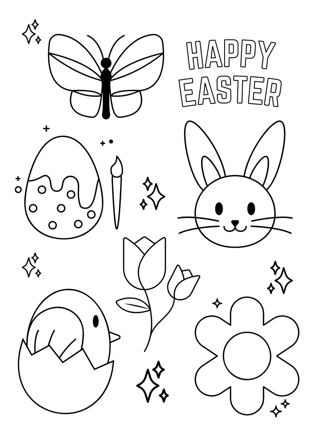 Instant Download Happy Easter Coloring Book Page 12 Images | Coloring ...