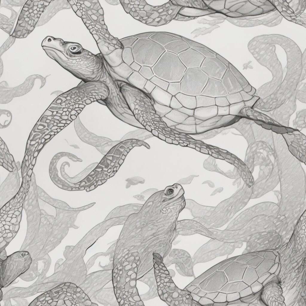 Underwater Wonders - Sea Turtle and Octopus Coloring Pages | Turtle ...