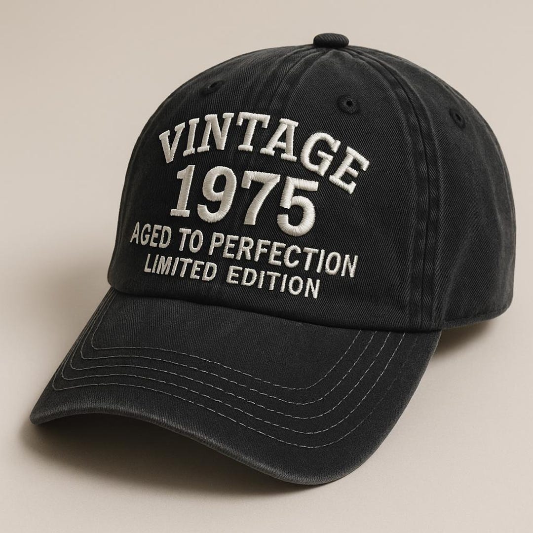 Vintage 1975 Embroidered Hat – Limited Edition Aged to Perfection ...