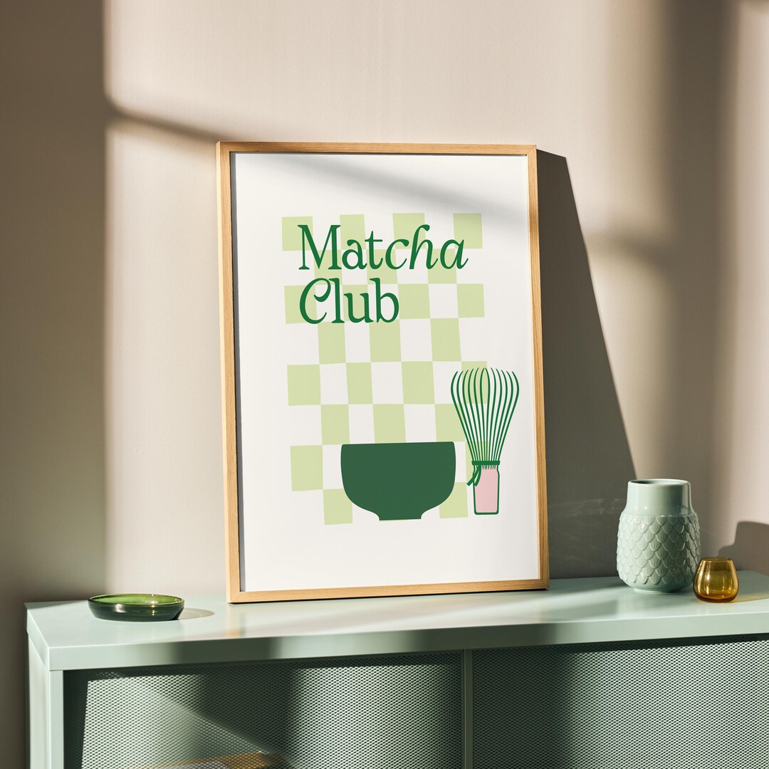 Matcha Club Digital Wall Art | Matcha Art Printable Decor | Matcha ...