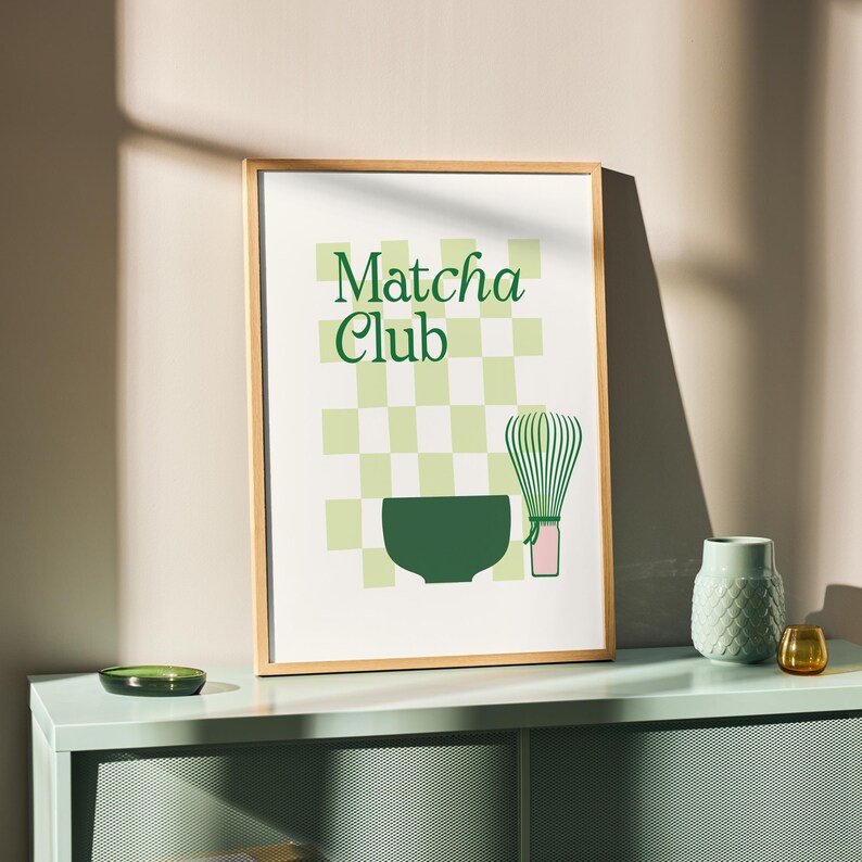 Matcha Club Digital Wall Art | Matcha Art Printable Decor | Matcha ...