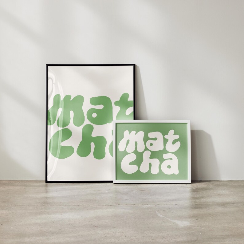Matcha Printable Wall Art | Kitchen Wall Art | Cafe Decor | Digital ...
