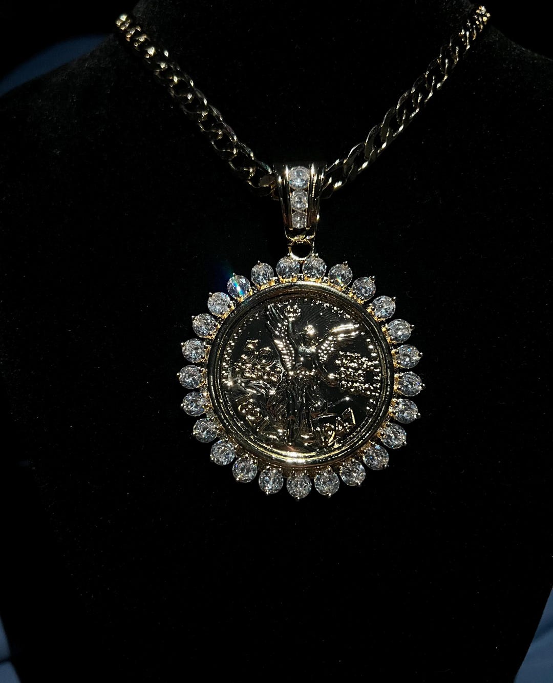 14k Gold Plated Centenario 50 Pesos Pendant With Rope or Figaro Chain ...