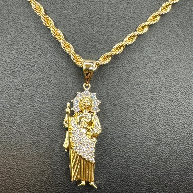 14k Gold San Judas Chain - Etsy