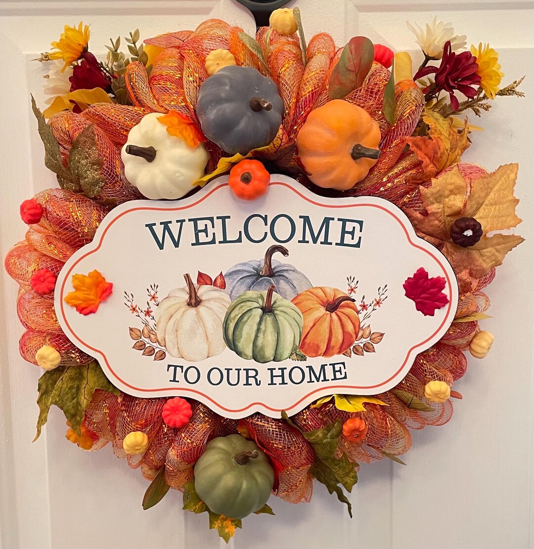 Fall Wreath,thanksgiving Wreath ,deco Mesh Wreath for Front Door ...