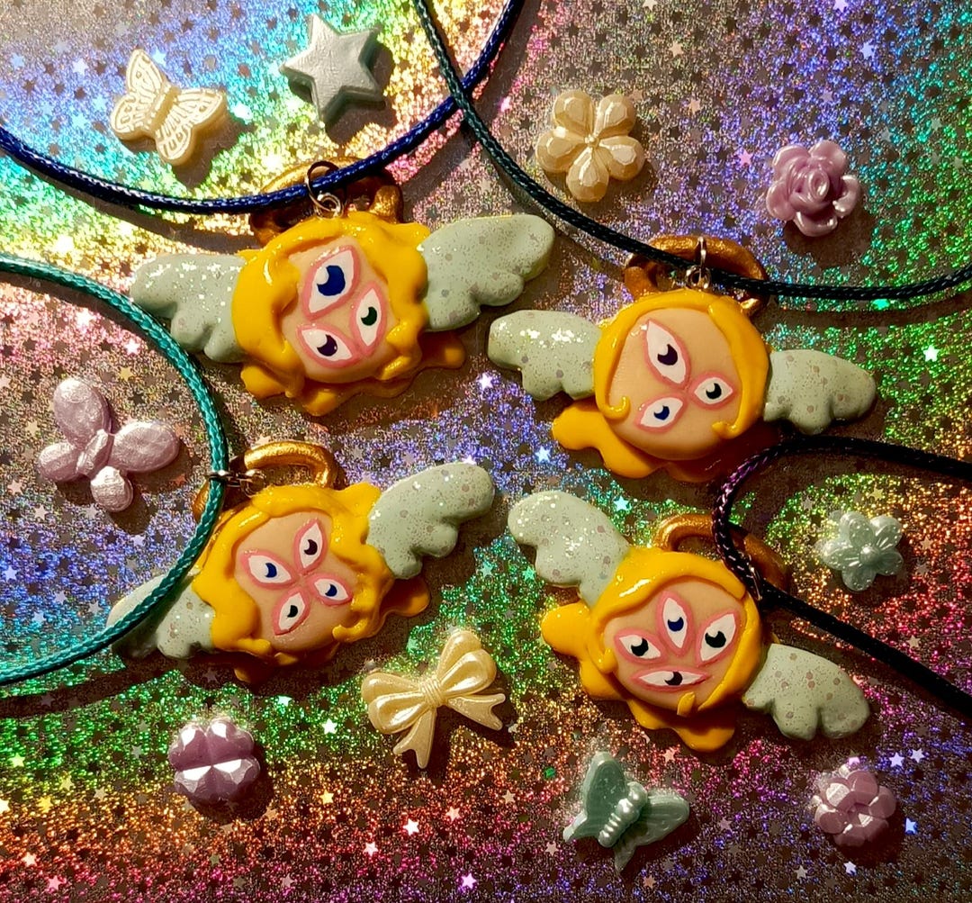Biblically Accurate Angel Eldritch Polymer Clay Necklace - Etsy