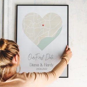 Where It All Began First Date Map Journey of Love Personalized Couple ...