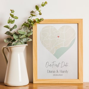 Where It All Began First Date Map Journey of Love Personalized Couple ...