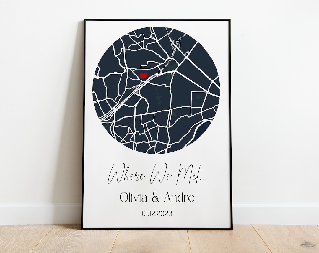 Where We Met Map, Where We Met , Newlywed Gift, Housewarming Gift ...