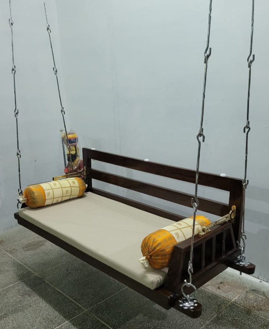 Wooden Reversible Swing Indian Wooden Oonjal Reversible Two Seater ...
