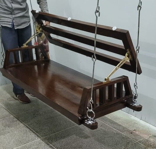 Wooden Reversible Swing Indian Wooden Oonjal Reversible Two Seater ...