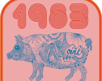 Custom Chinese Zodiac Art Print Year of the Pig, Year of the Boar - Etsy