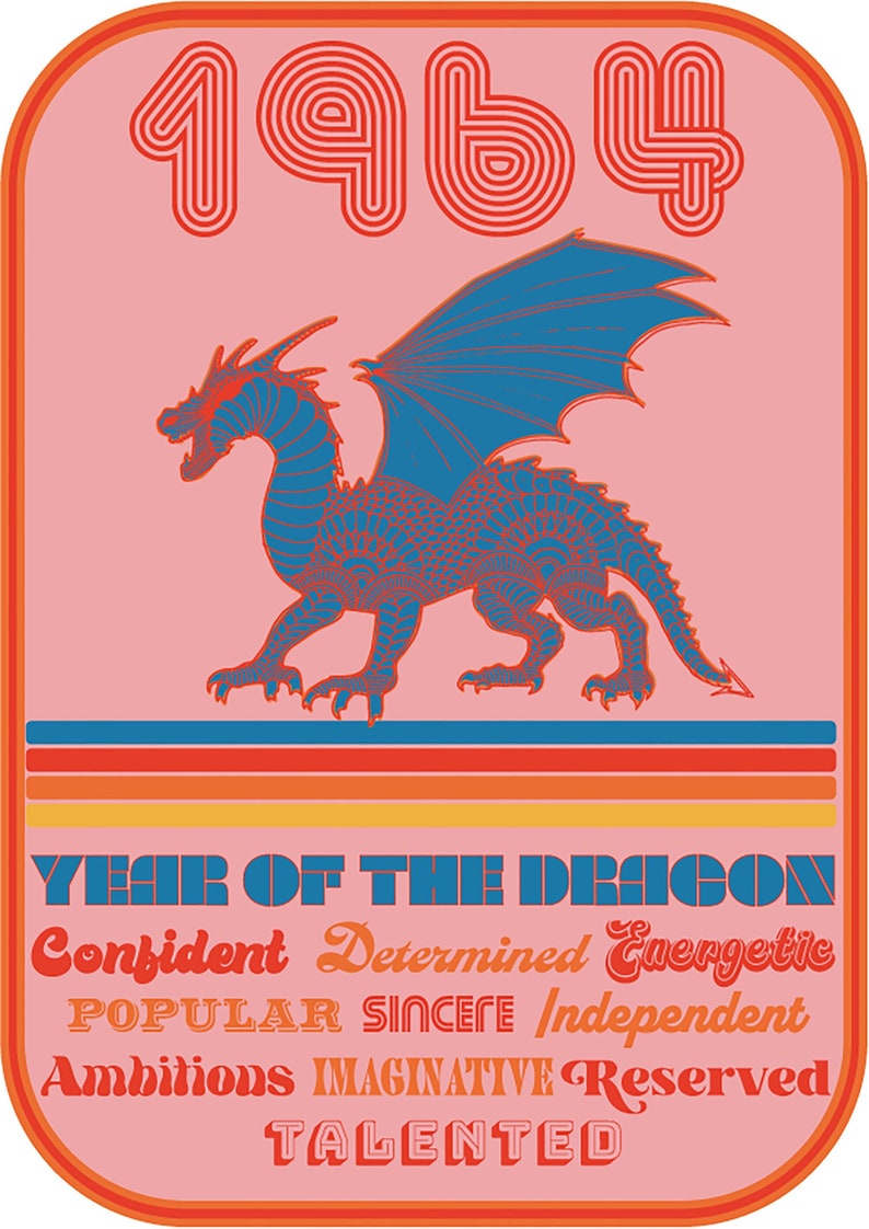 1964 Year of the Dragon (wood) - Etsy