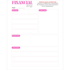 Hot Pink Budget Sheets, All-in-one Spending Tracker, Expense Saving ...