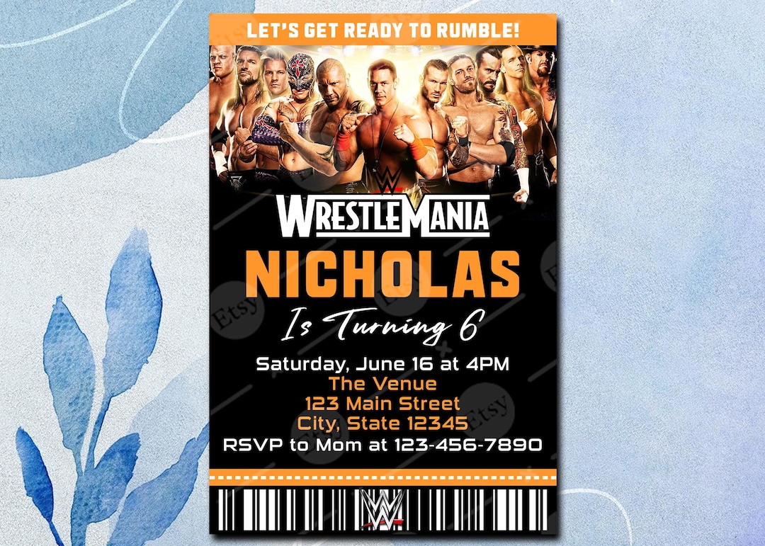 Wwe Raw Invitation Birthday Invitation Ideas Digital - Etsy