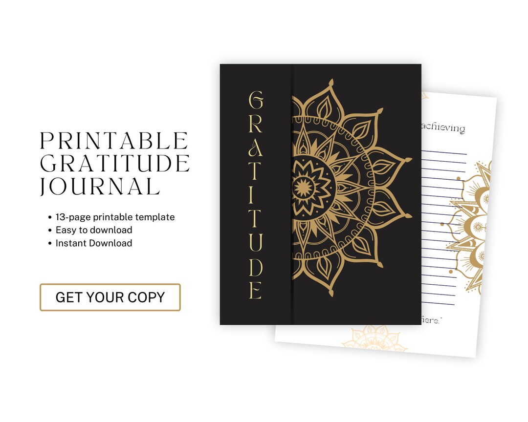 Editable Luxurious Gratitude Journal || Self-reflection || Gratitude ...