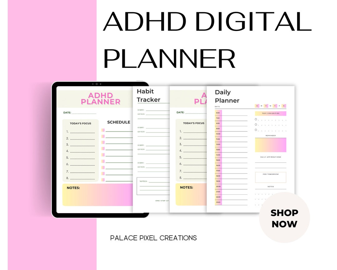 ADHD Daily Planner and Habit Tracker | Daily Planner for Women With ...