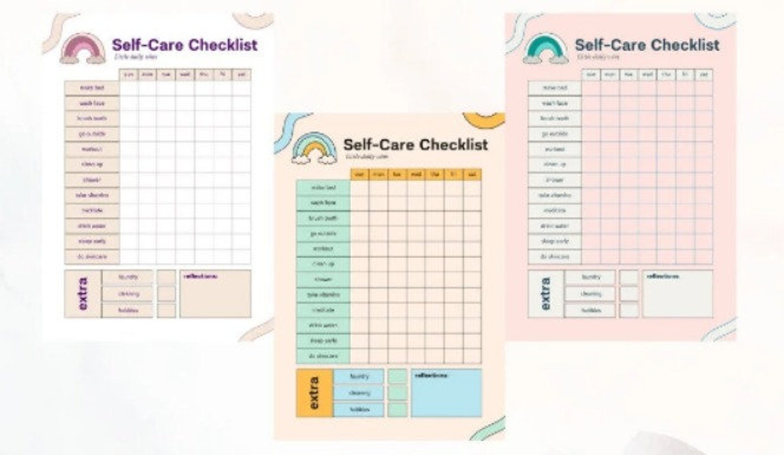 Daily Self Care Checklist| Printable Self Care Checklist | Daily ...