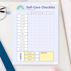 Daily Self Care Checklist| Printable Self Care Checklist | Daily ...