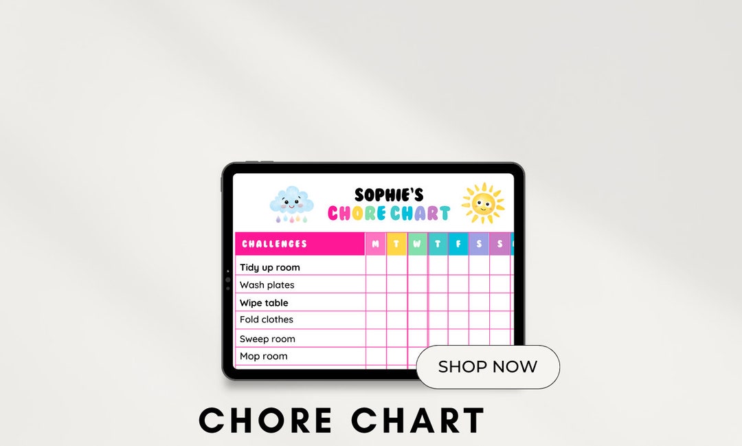 Editable Kids Chore Chart, Kids Daily Routine, Schedule, Chore Chart ...