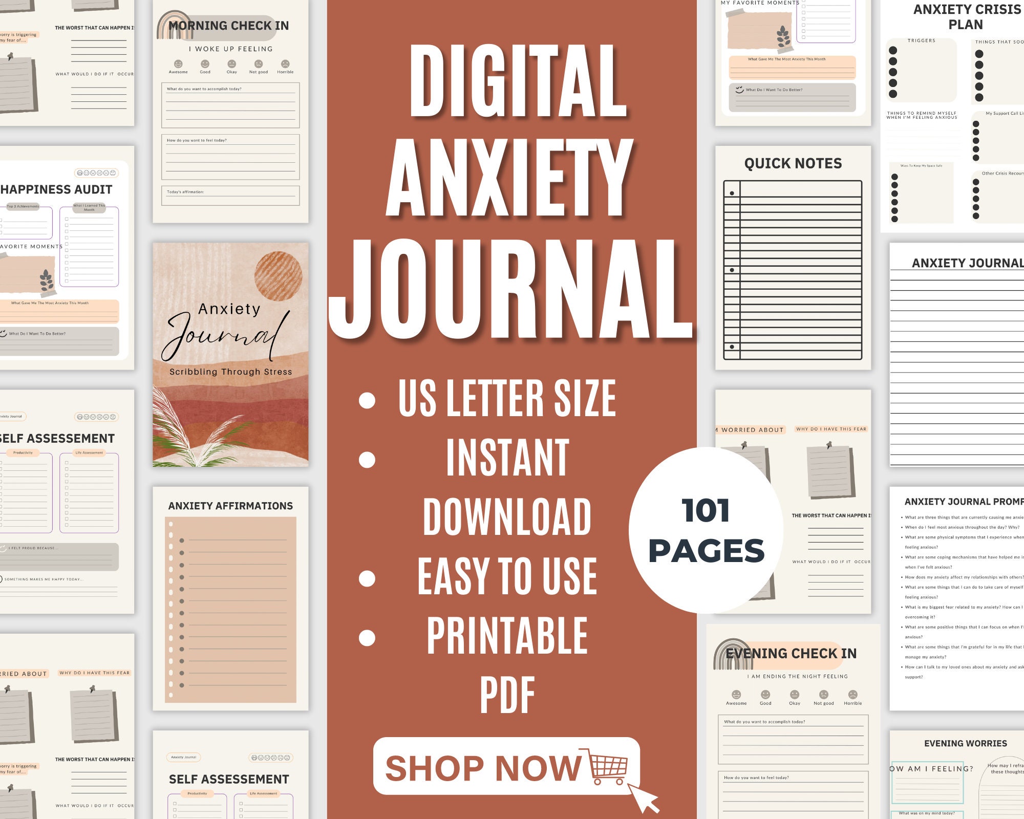 Anxiety Journal | Therapy Journal | Mental Health | Wellness Journal ...