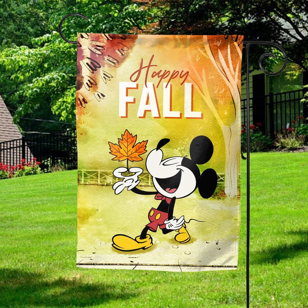 Disney Jumping Into Fall Mickey Mouse Garden Flag/ Decoration - Etsy