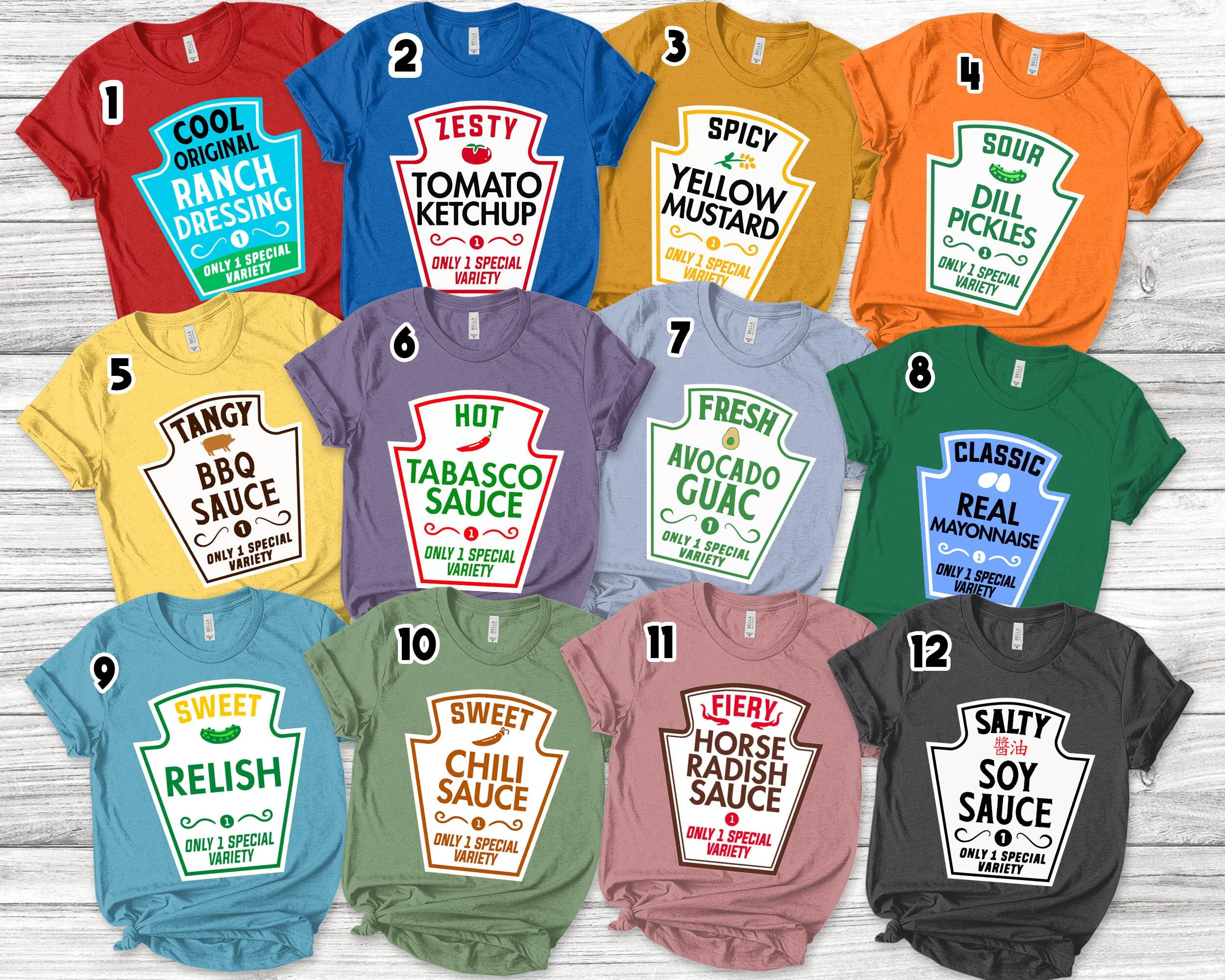 Group Condiments Shirt/matching Condiment Halloween Costume - Etsy Canada