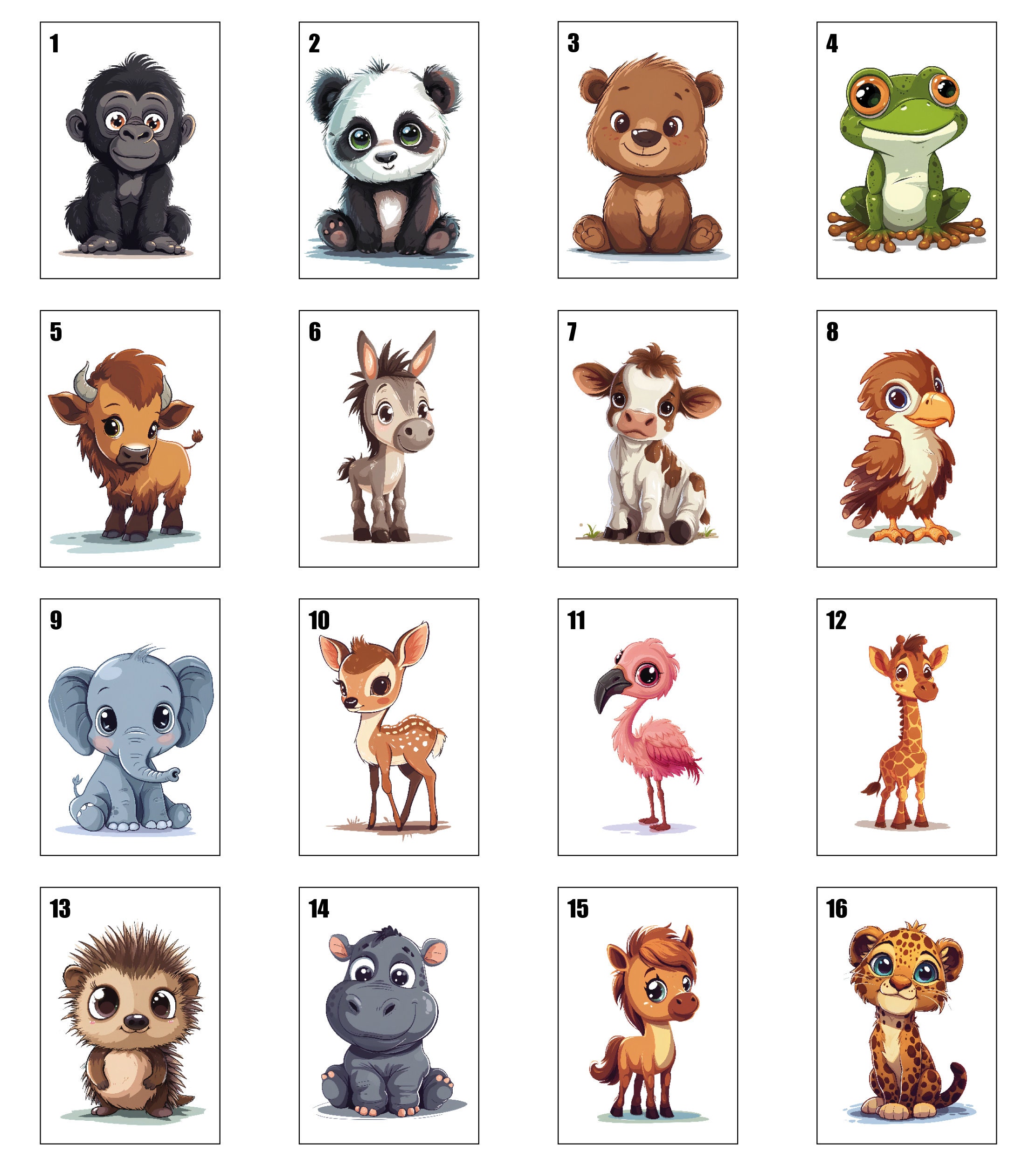 PRINTABLE Baby Animal Prints, Poster, Wall Art, Nursery, Baby Animal ...