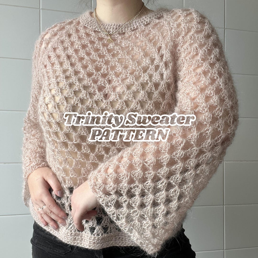 Trinity Sweater Crochet Pattern Granny Stitch Sweater Cozy Mesh Jumper ...